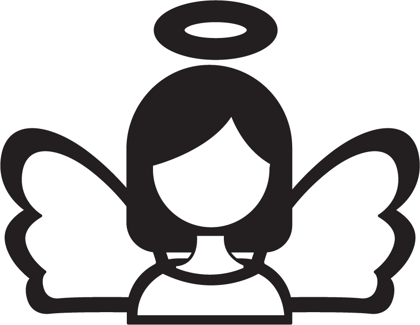 free angel icon sets flat black white sketch vector 463350