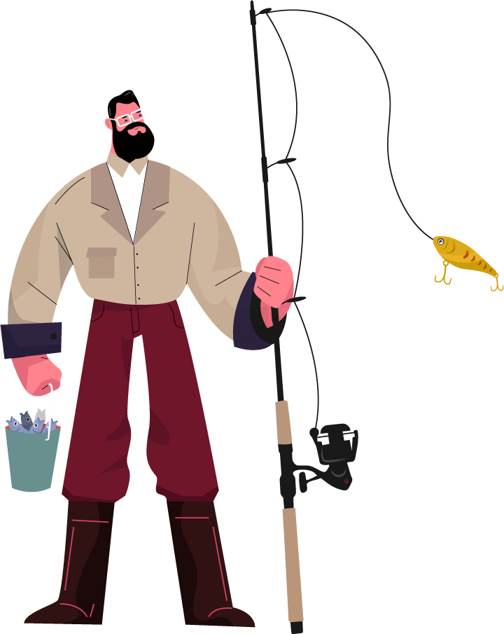 free angler fishers icons colored cartoon vector 412302