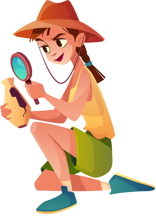 free archeologist egyptian cartoon set vector 49284