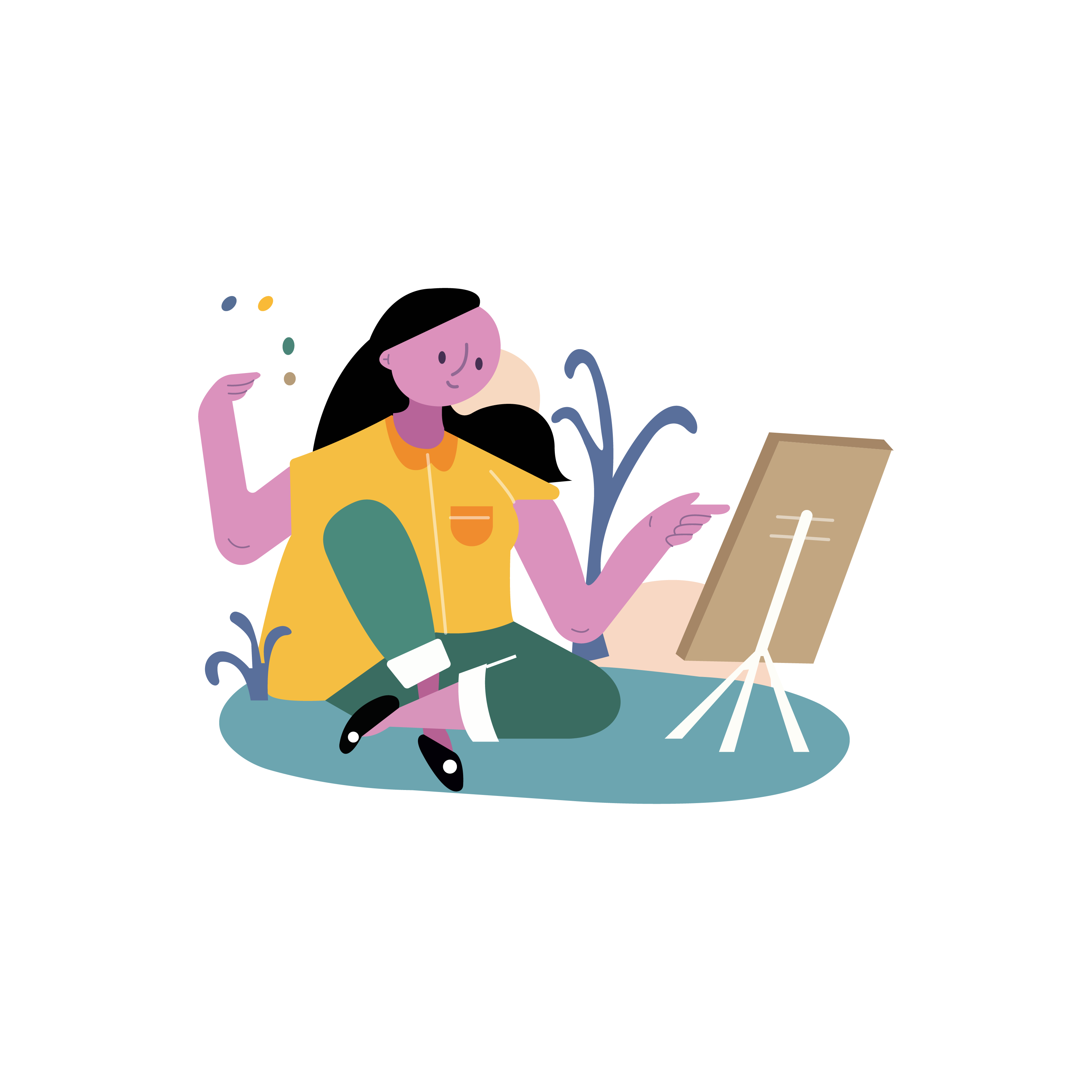 free artist drawing people illustration with vector 608090
