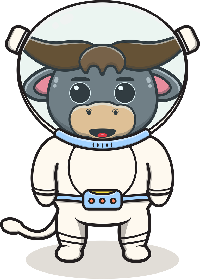 free astronaut buffalo illustration of c... | Magipik Free Vector