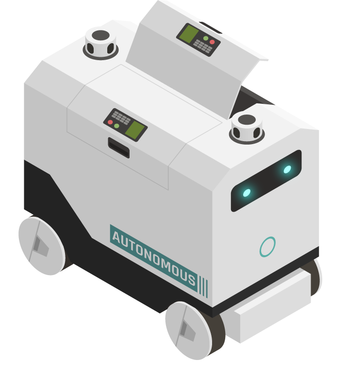 autonomous vehicles isometric icons for futuristic delivery solutions ...