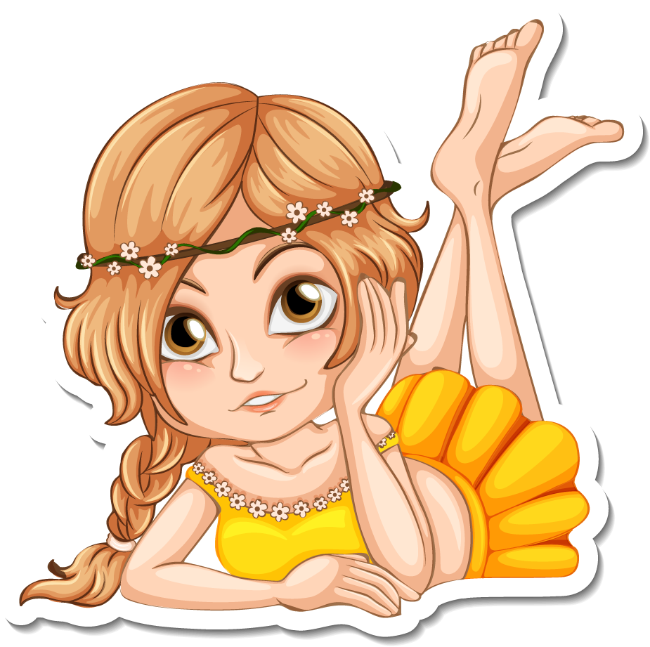 free beautiful princess sticker set with vector 894848