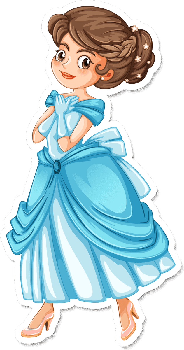 free beautiful princess sticker set with vector 812375