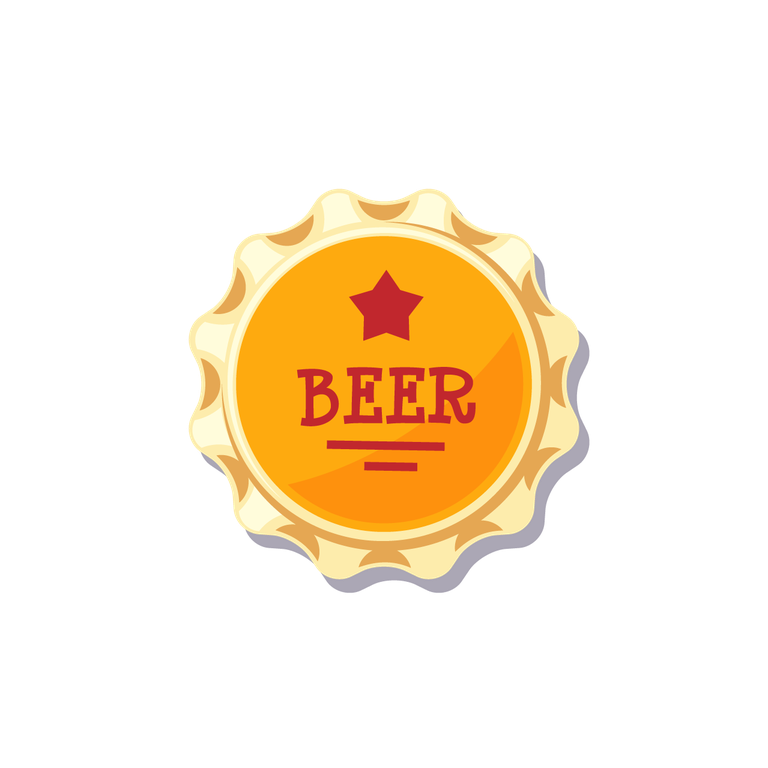 free beer bottle cap set cartoon various... | Magipik Free Vector