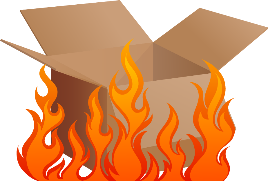 free burning cardboard boxes burnt objec... | Magipik Free Vector