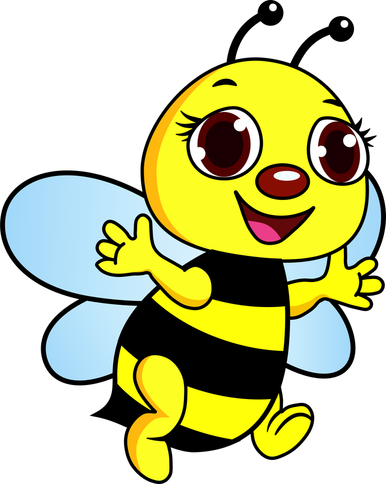 cartoon cute bee image with cheerful exp... | Magipik Free Vector
