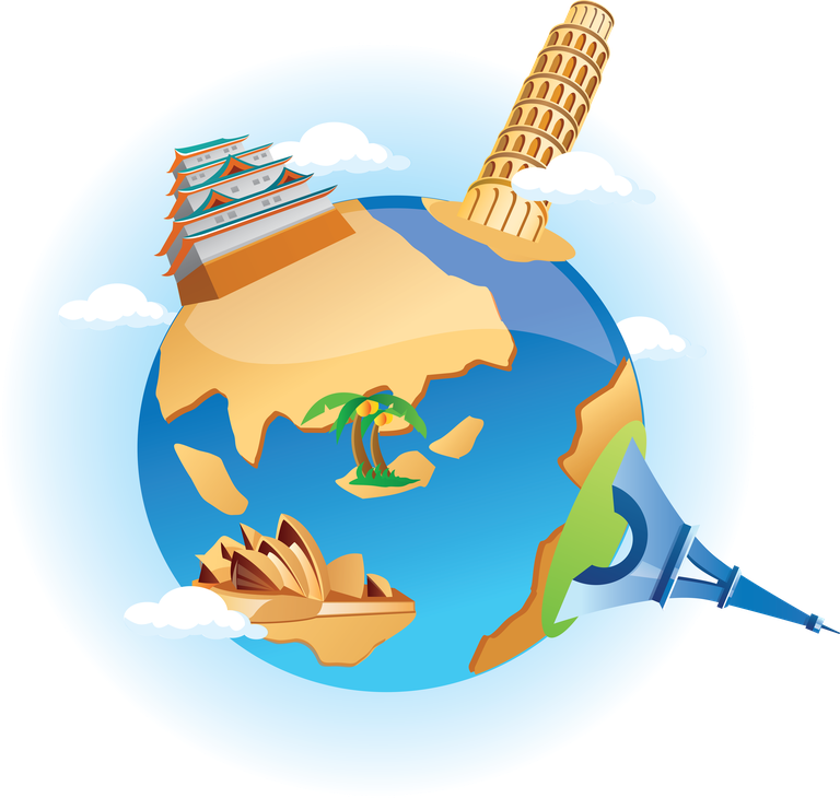 cartoon famous building vector showcasing iconic landmarks around the ...