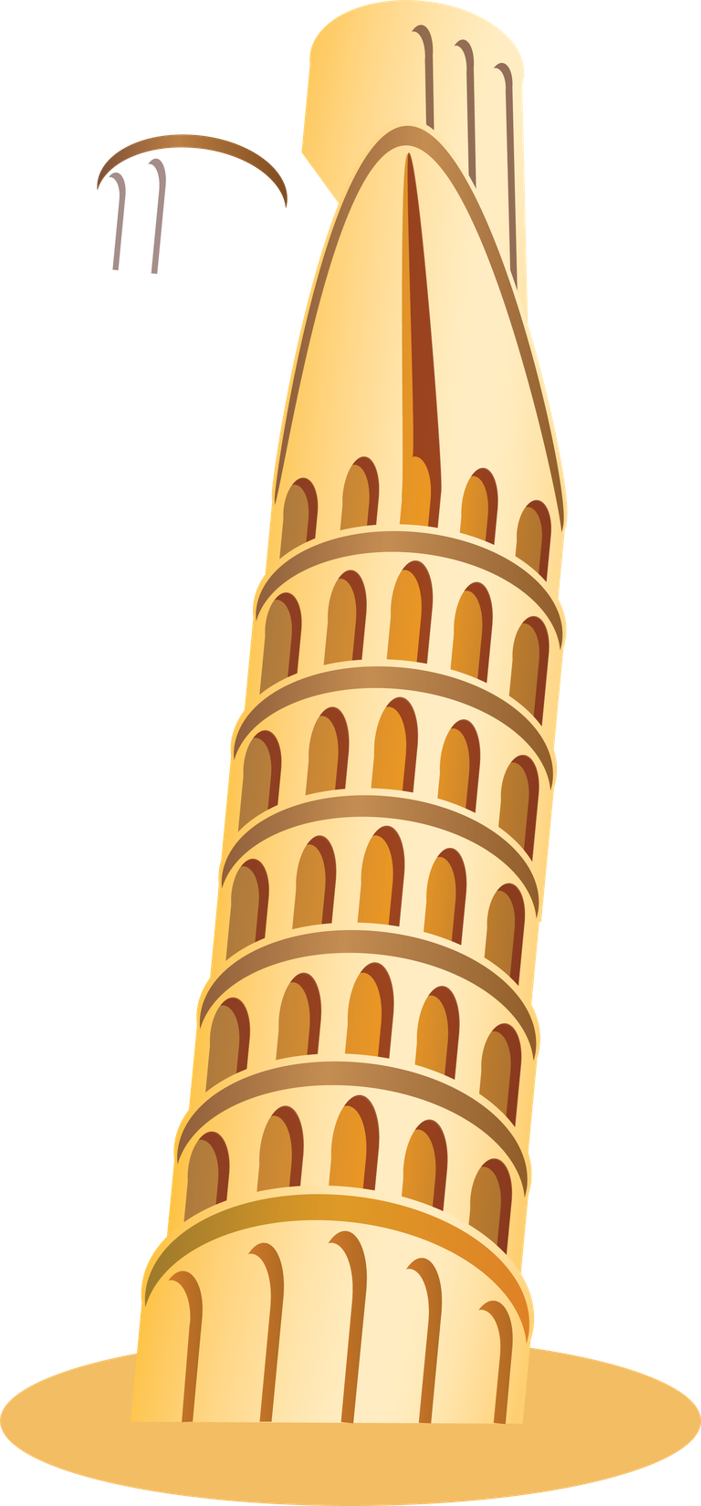 playful cartoon famous building vector of the iconic leaning tower of ...