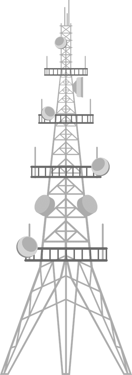cartoon radio towers illustration with d... | Magipik Free Vector