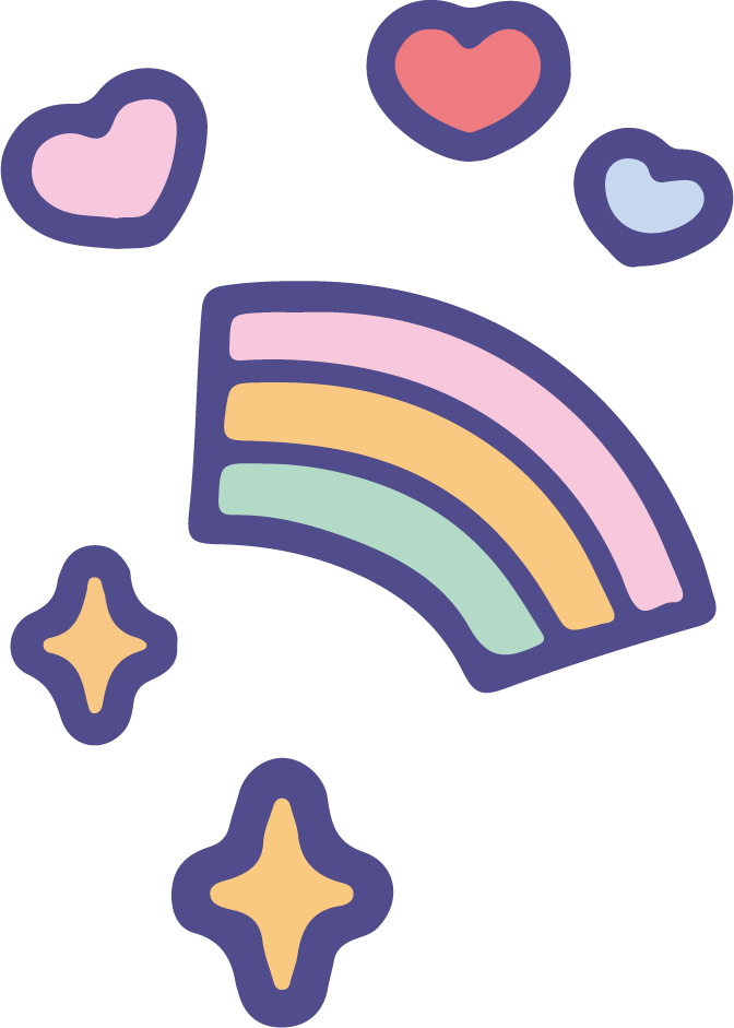 free chibi cute pink violet rainbow cake... | Magipik Free Vector