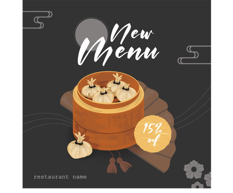 free dim sum new menu promotion flyer fo... | Magipik Free Vector