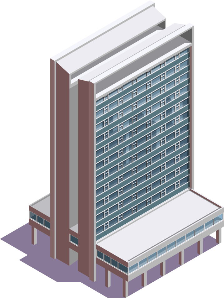 free city skyscrapers isometric composition vector 640316