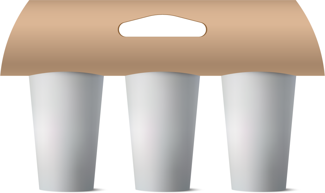 free coffee cup holder set mockup isolat... | Magipik Free Vector