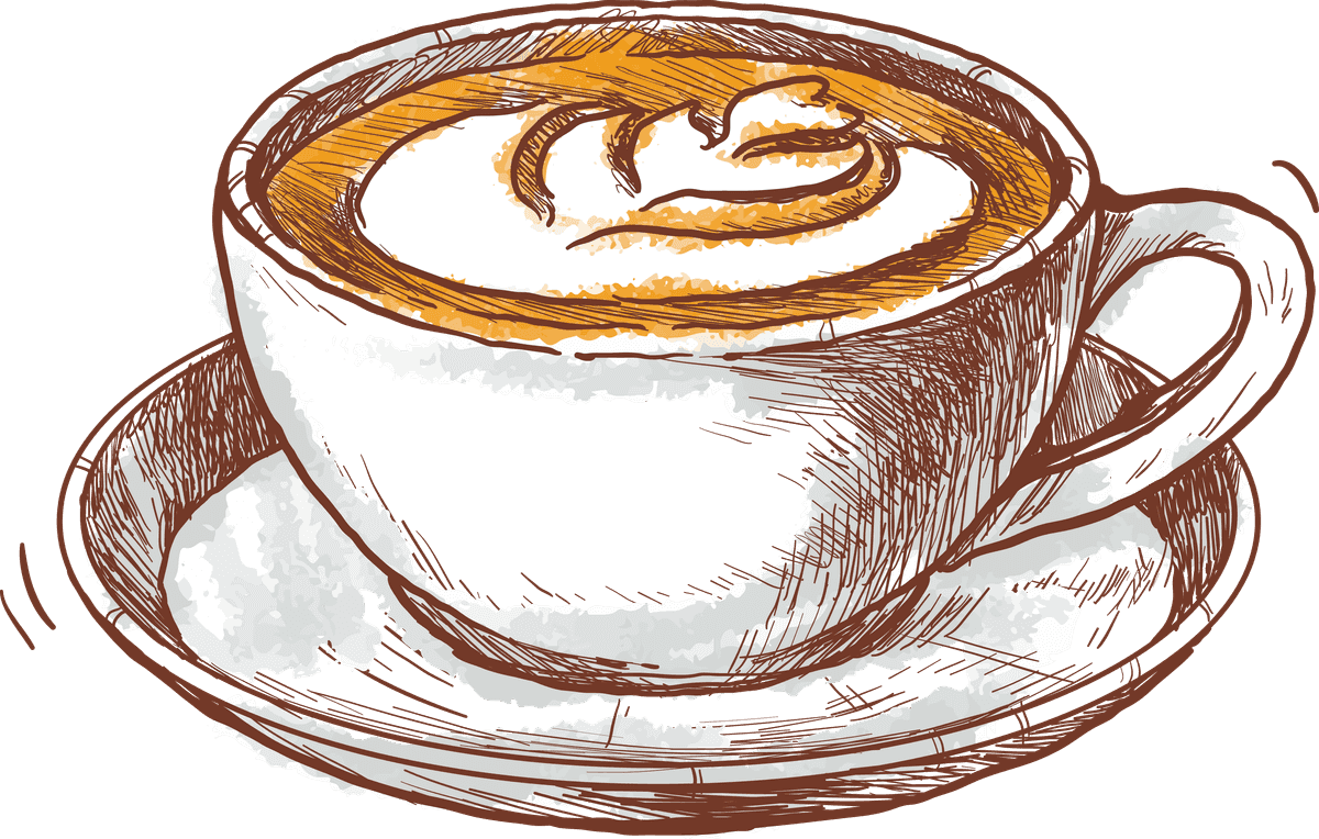 coffee types illustration concept featuring hand-drawn styles of ...