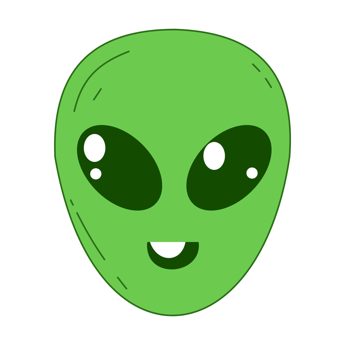 Cute Alien Head Icon Illustration For Sci Fi