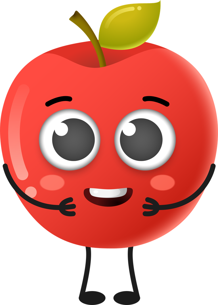 free cute cartoon apple fruit character ... | Magipik Free Vector