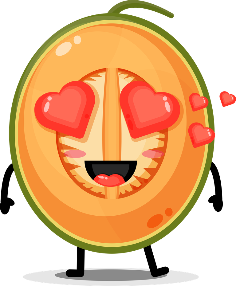 free cute cartoon melon character melon vector 525799