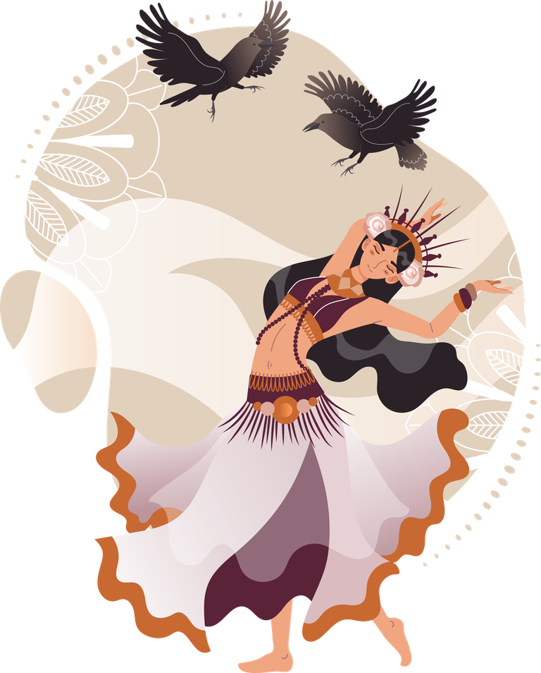 free dancer beautiful female ritual danc... | Magipik Free Vector