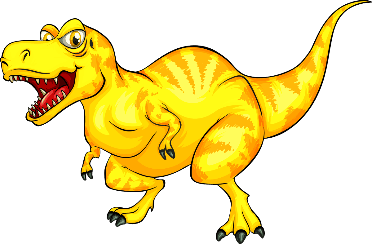 adorable yellow dinosaur cartoon character perfect for children's ...