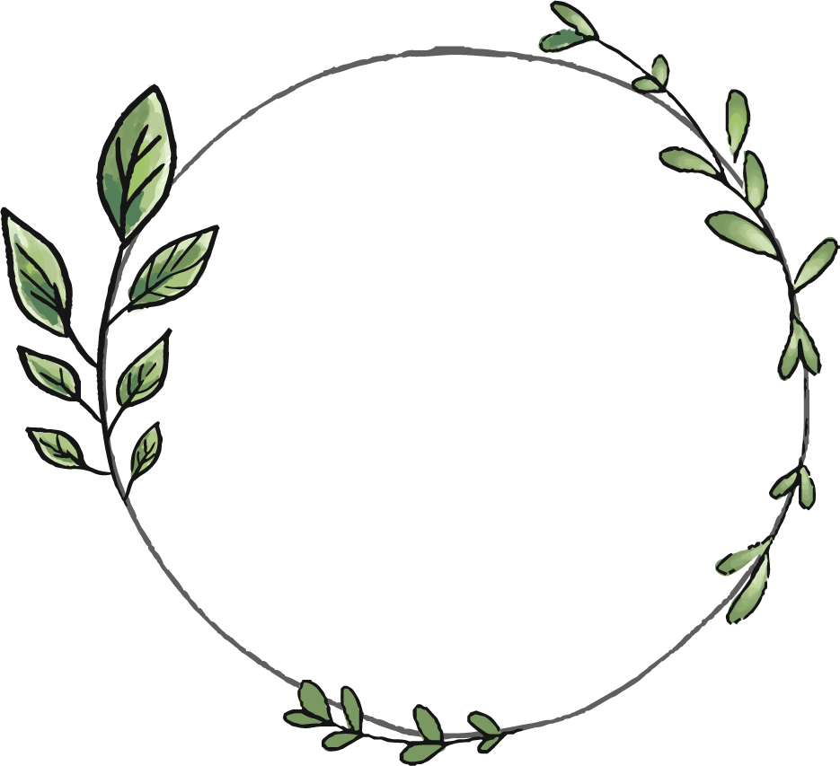 free doodle leaf frame clipart cute bota... | Magipik Free Vector