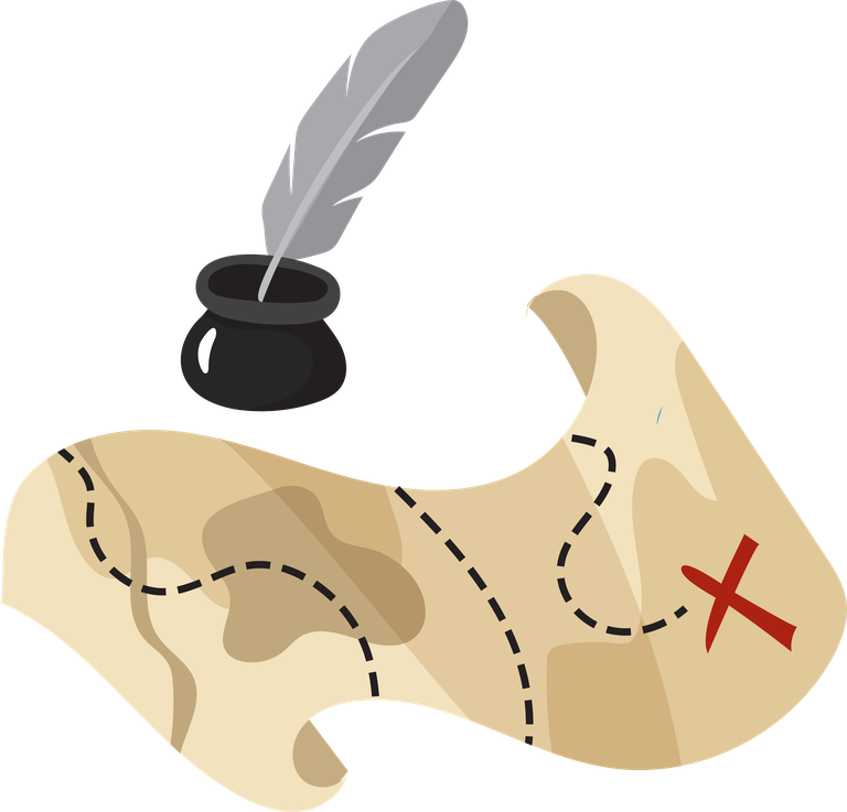 free draw a map set fairytale characters... | Magipik Free Vector