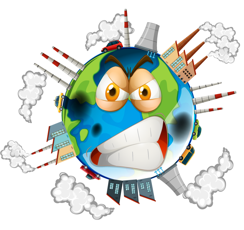 earth cartoon set earth icon with angry ... | Magipik Free Vector