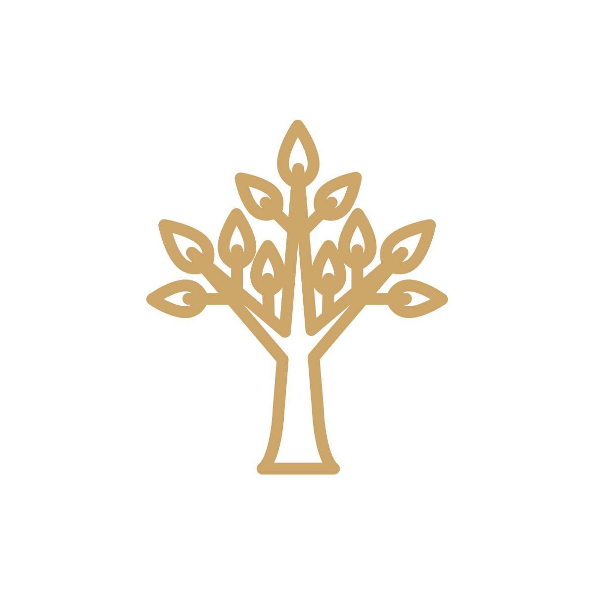elegant golden tree branch line art illustration