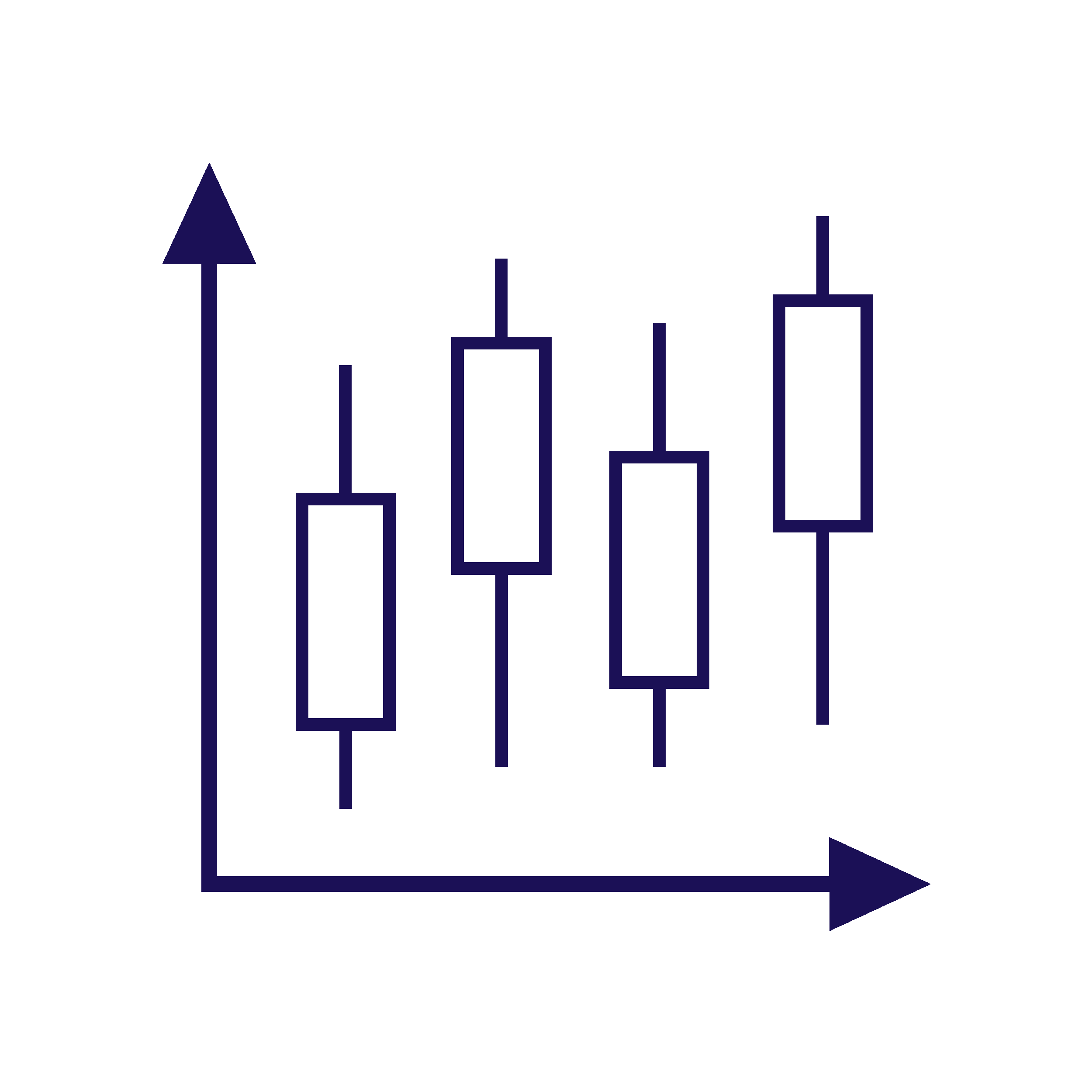 elegant line art candlestick chart illustration for infographic