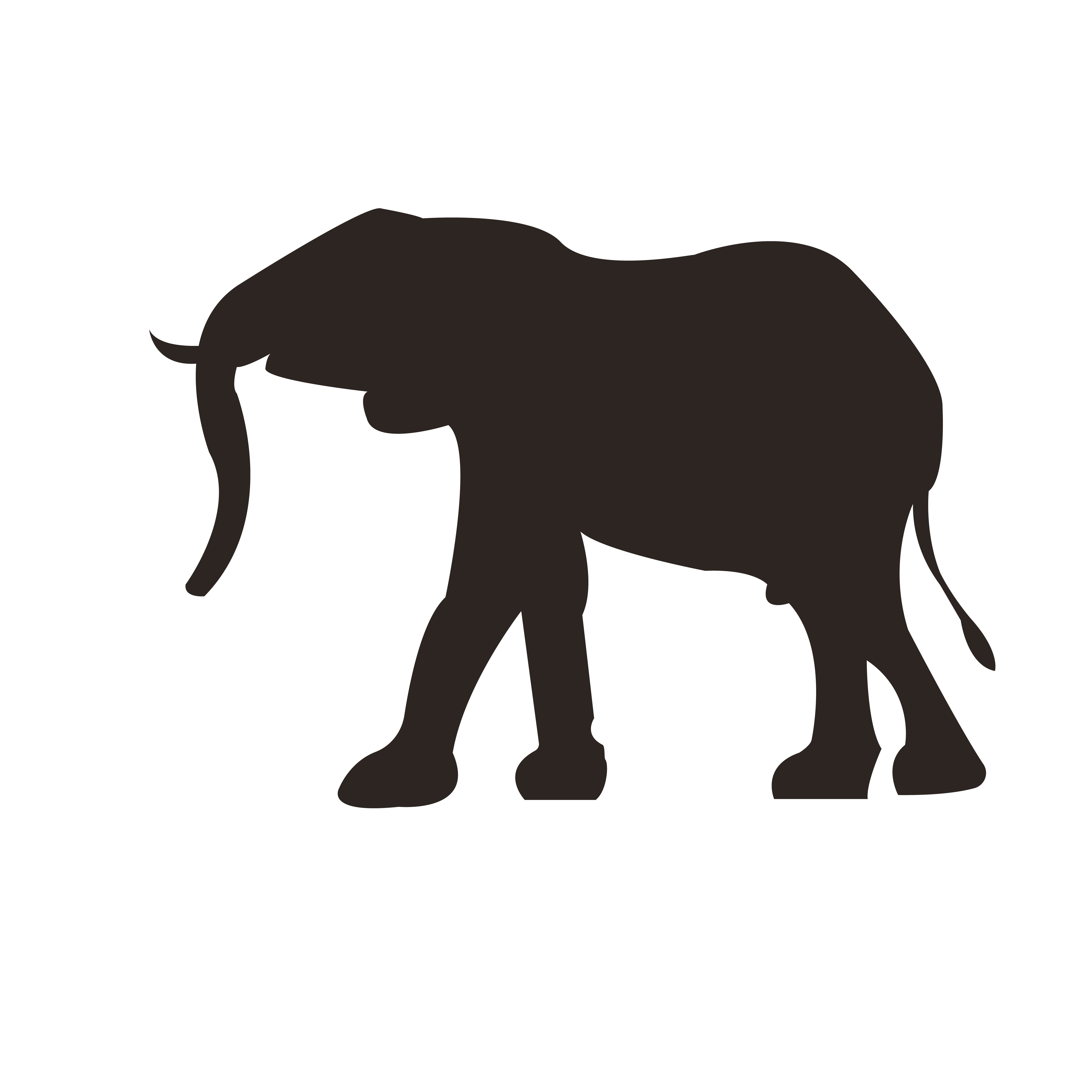 elegant brown elephant silhouette clipar... | Magipik Free Vector