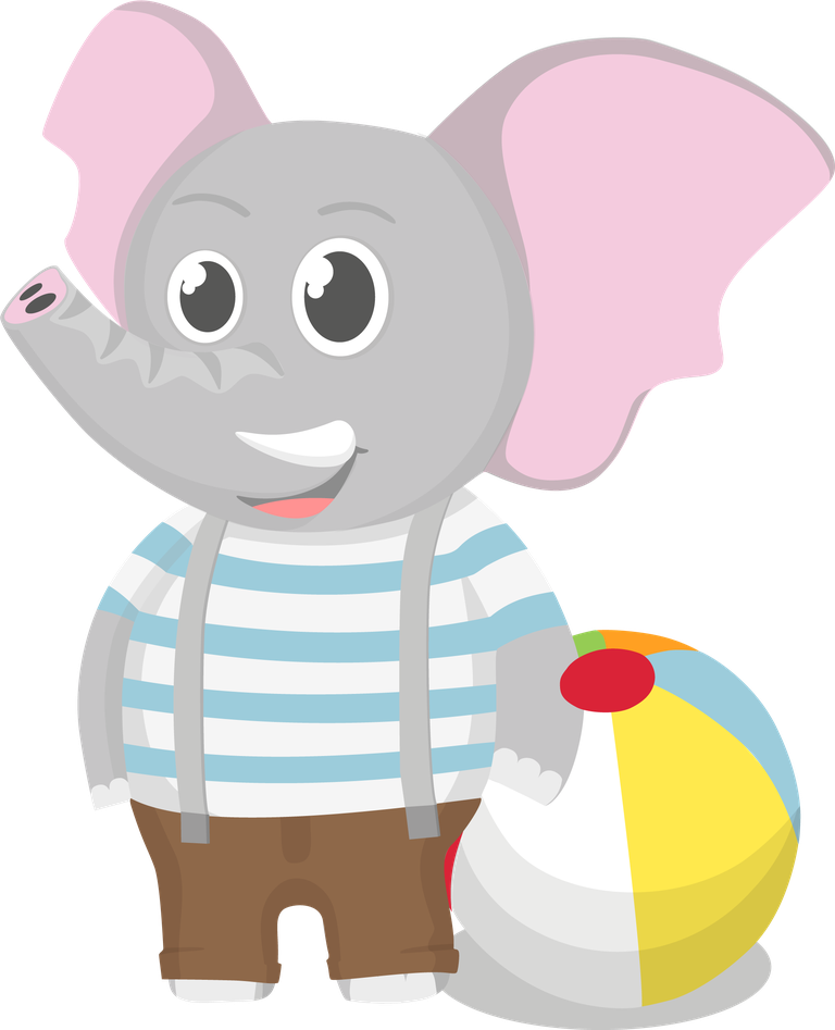 cute baby elephant characters with playf... | Magipik Free Vector