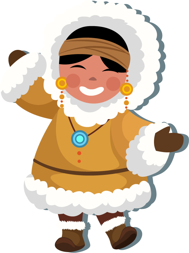 free eskimo life elements colored symbols vector 124661