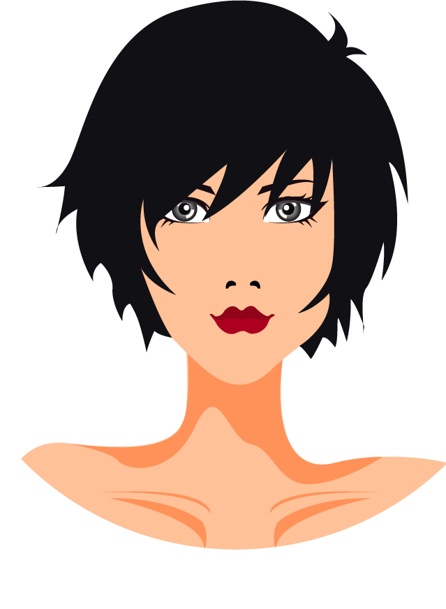 free female hair model women hairstyle v... | Magipik Free Vector