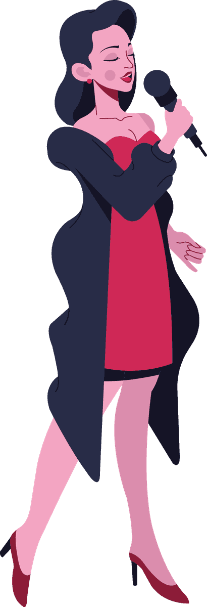 free female singers icons performing sketch vector 402774