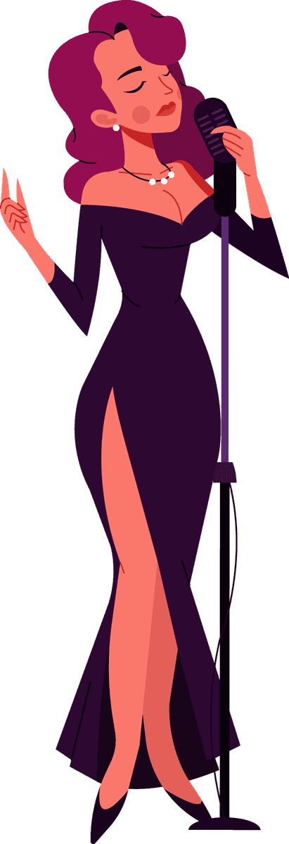 free female singers icons performing sketch vector 366891