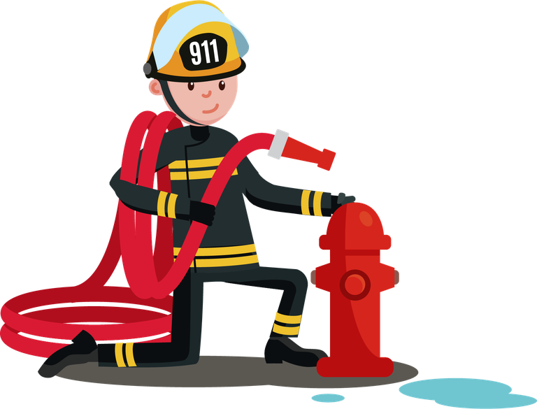 free fireman flat firefighting colorful vector 571383