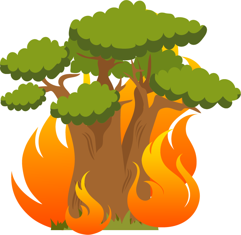 free forest fire burnt objects isolation... | Magipik Free Vector