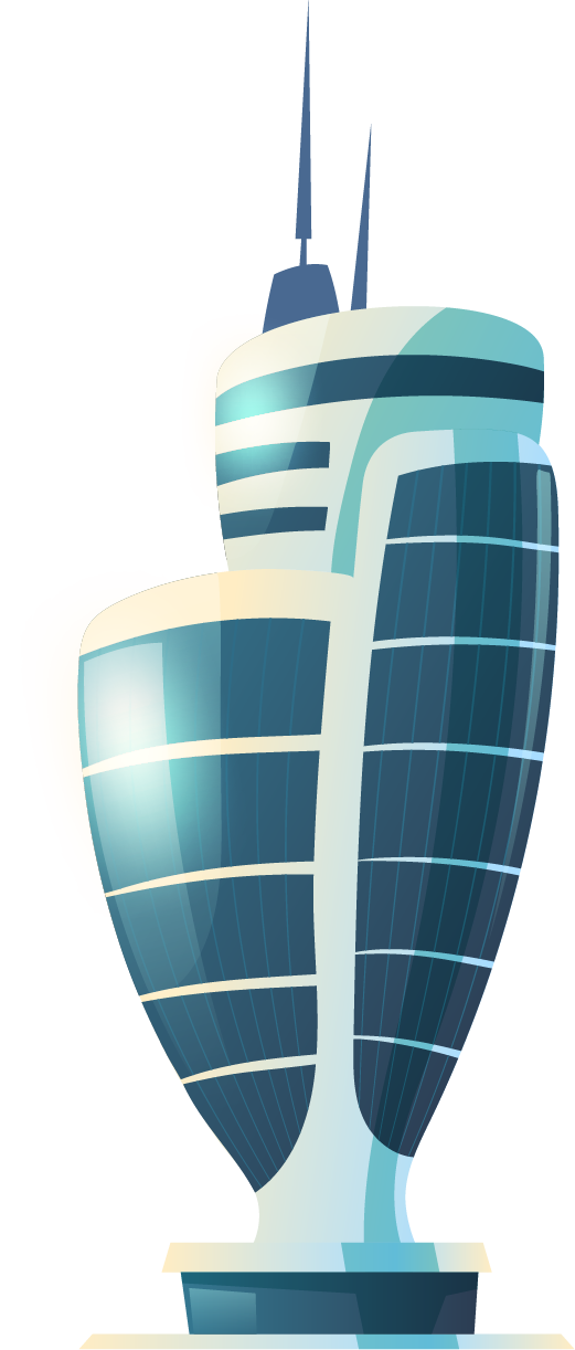 futuristic city skyline with skyscrapers... | Magipik Free Vector