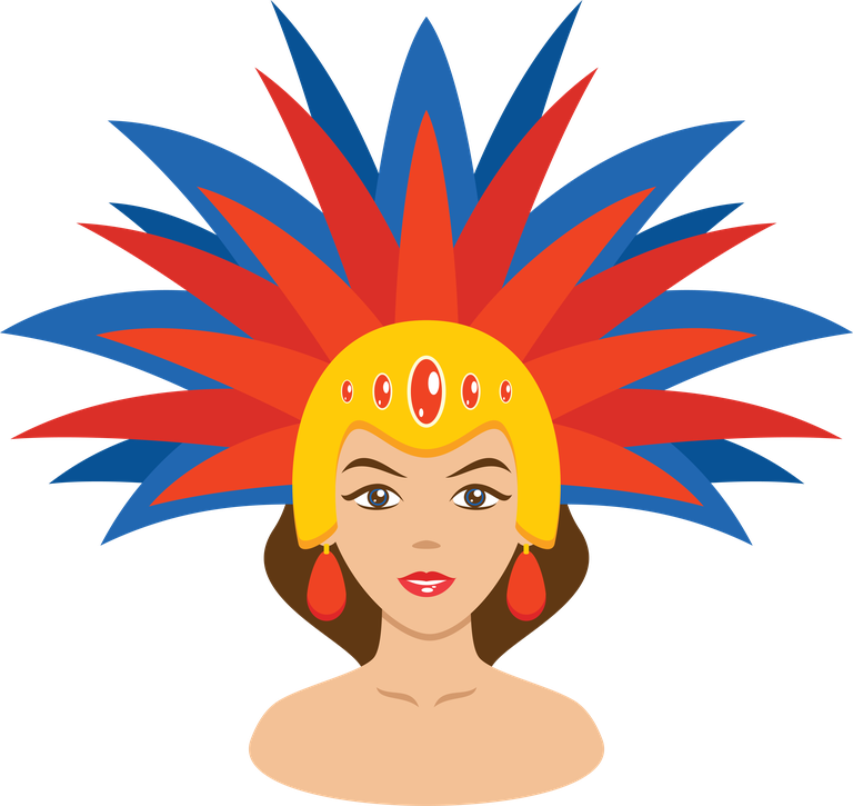 free girl in fur hat brazilian samba dancer vector 682351