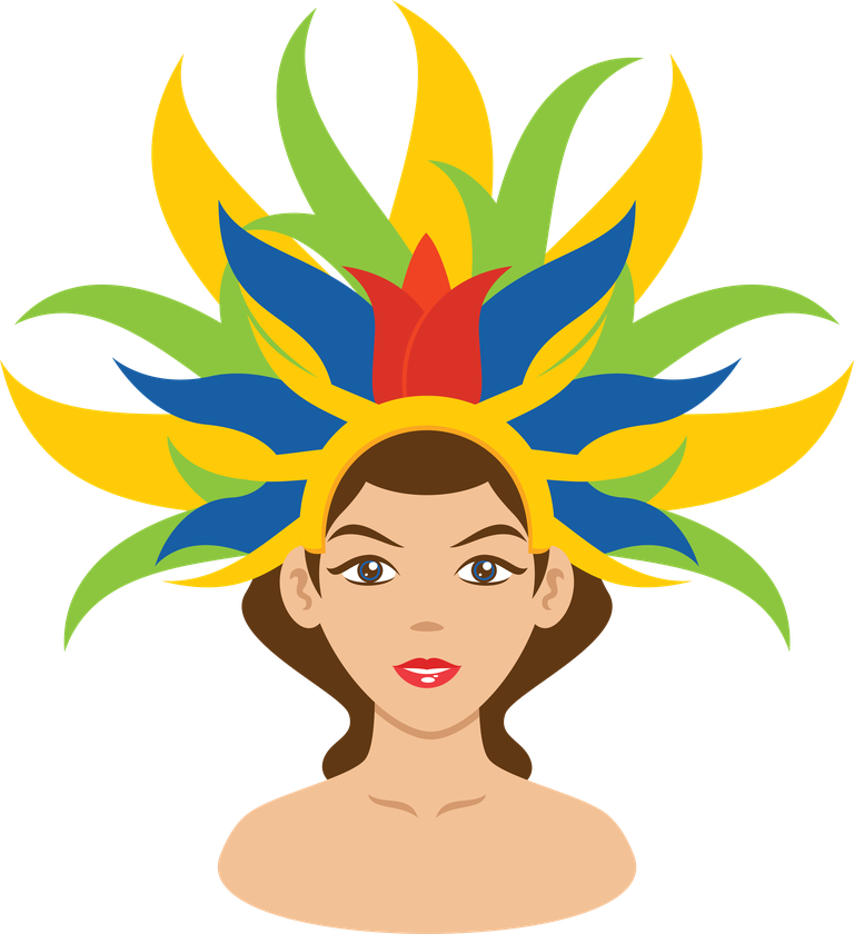 free girl in fur hat brazilian samba dan... | Magipik Free Vector