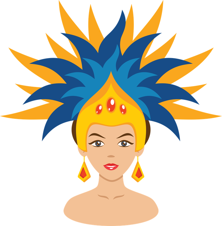 free girl in fur hat brazilian samba dan... | Magipik Free Vector