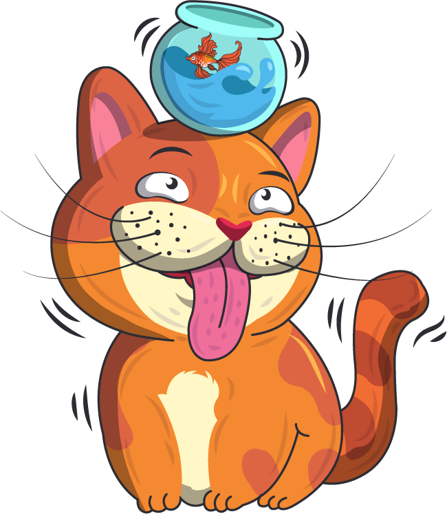 free gluttonous cat animals avatars turt... | Magipik Free Vector