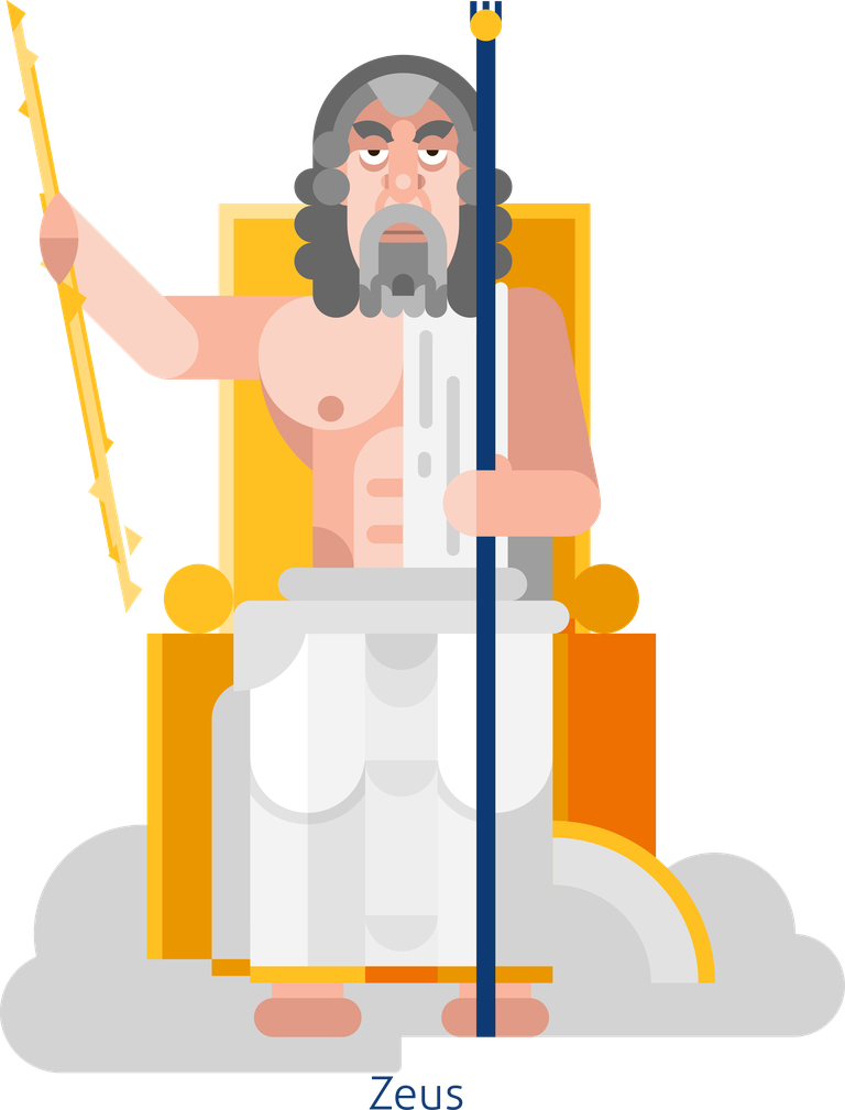 free greek god flat color olympic gods i... | Magipik Free Vector