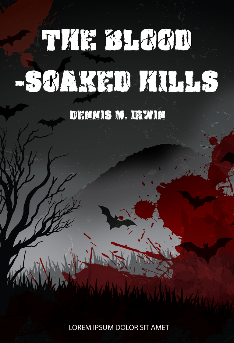 grunge horror book cover with blood