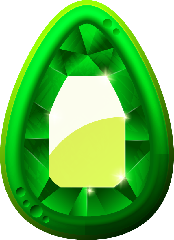 gui cartoon buttons set featuring a vibrant green gemstone design for ...