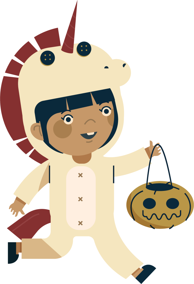 free halloween elements costumed cartoon... | Magipik Free Vector