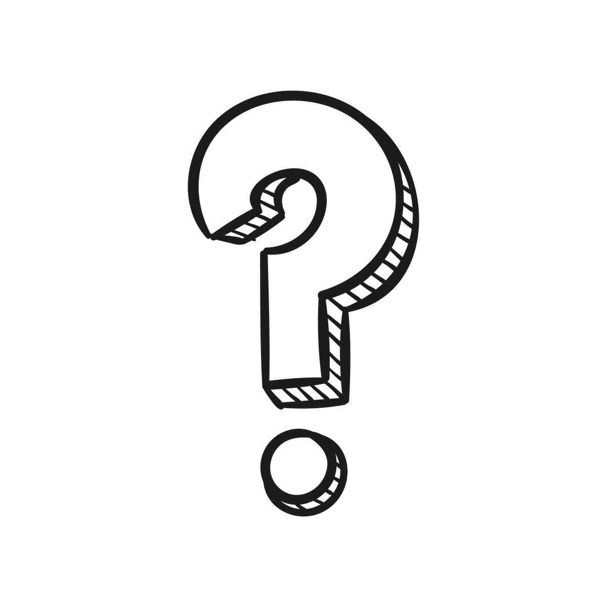 free hand drawn question mark icon in doodle vector 632195