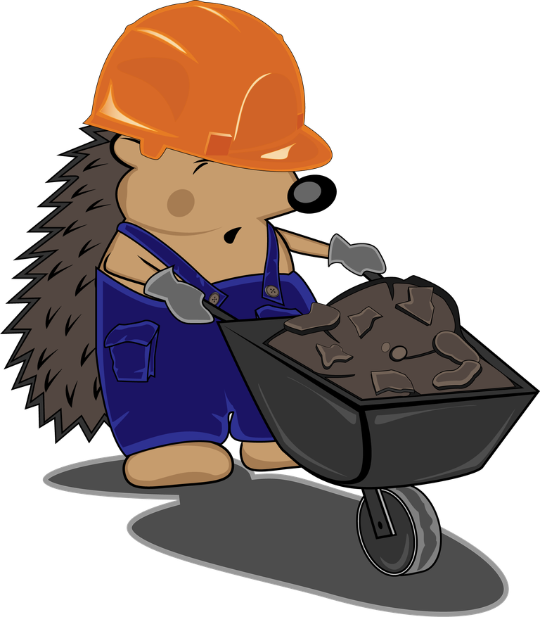 free hedgehog worker construction worker... | Magipik Free Vector