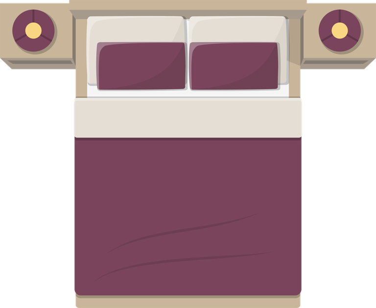 interior elements top view position of a cozy modern bedroom layout ...