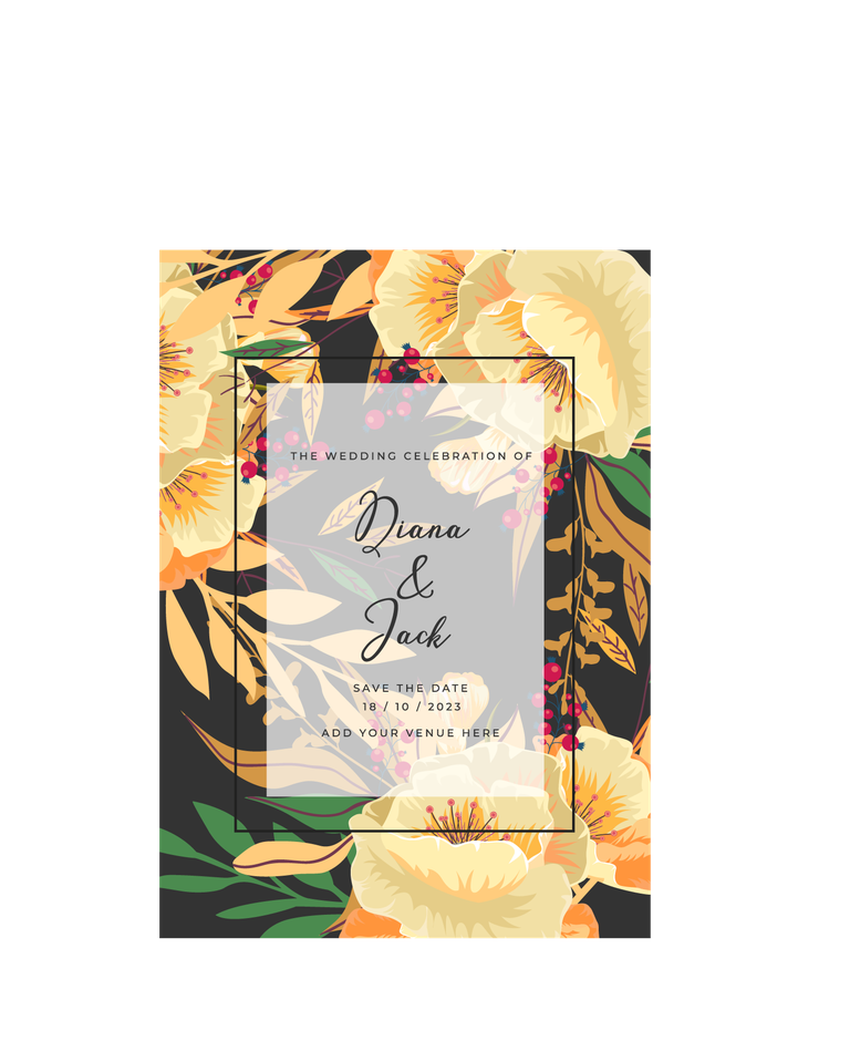 free invitation card templates flora dec... | Magipik Free Vector